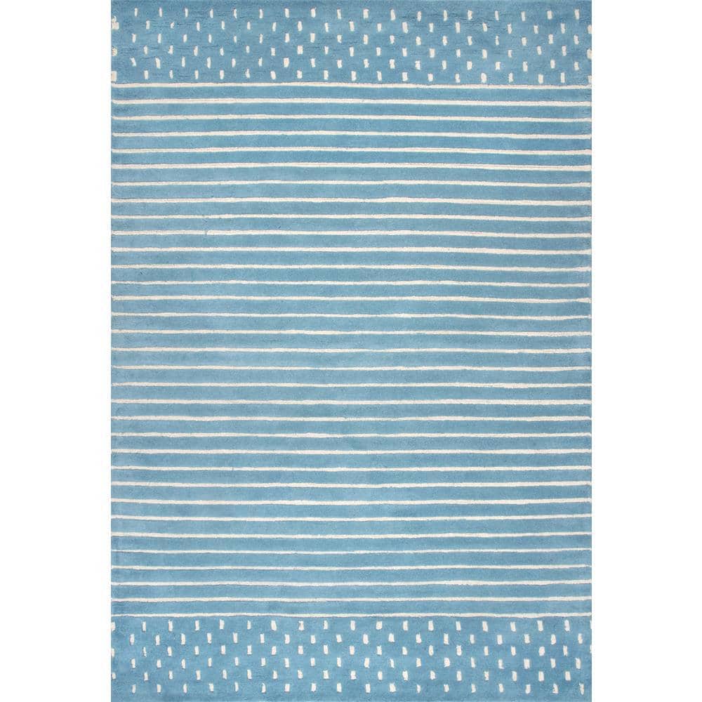 nuLOOM Marlowe Stripes Baby Blue 4 ft. x 6 ft. Indoor Area Rug MTNR01E ...