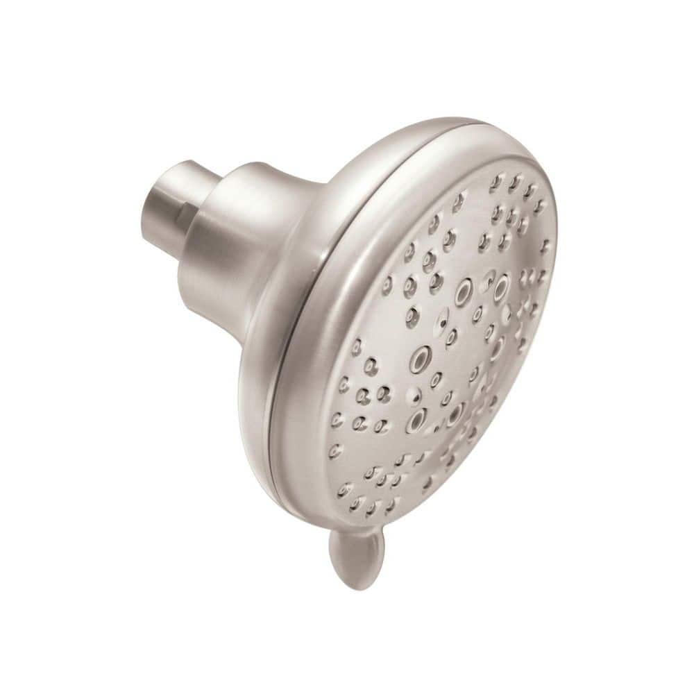 MOEN 5-Spray Patterns with 2.5 GPM 4 in. Single Wall Mount Fixed Shower ...