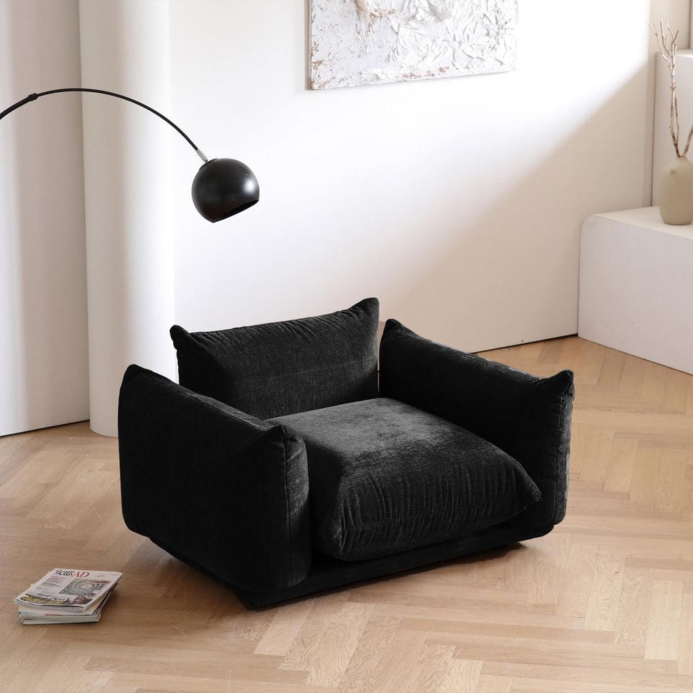 Magic Home Mid-Century Accent Chair, Chenille Comfy Arm Chair Deep Seat ...