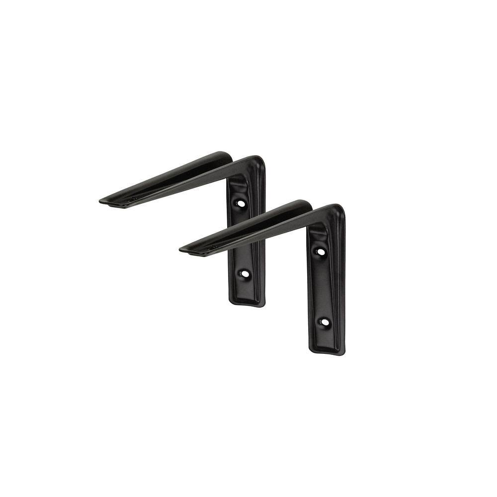 Dolle ALTURA 4.7 in. Black Steel Shelf Bracket Set of 2 90610 - The ...