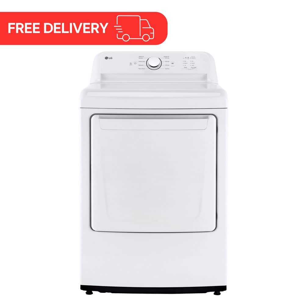 LG 7.3 Cu.Ft. Vented Gas Dryer in White with Sensor Dry Technology ...