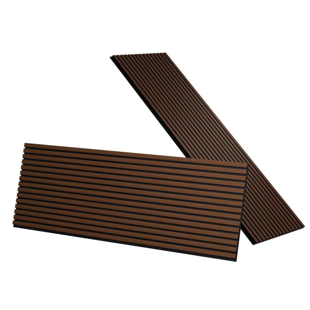 ARK DESIGN 94.5 in. x 23.75 in. x 0.875 in. Walnut Relief Square Edge ...