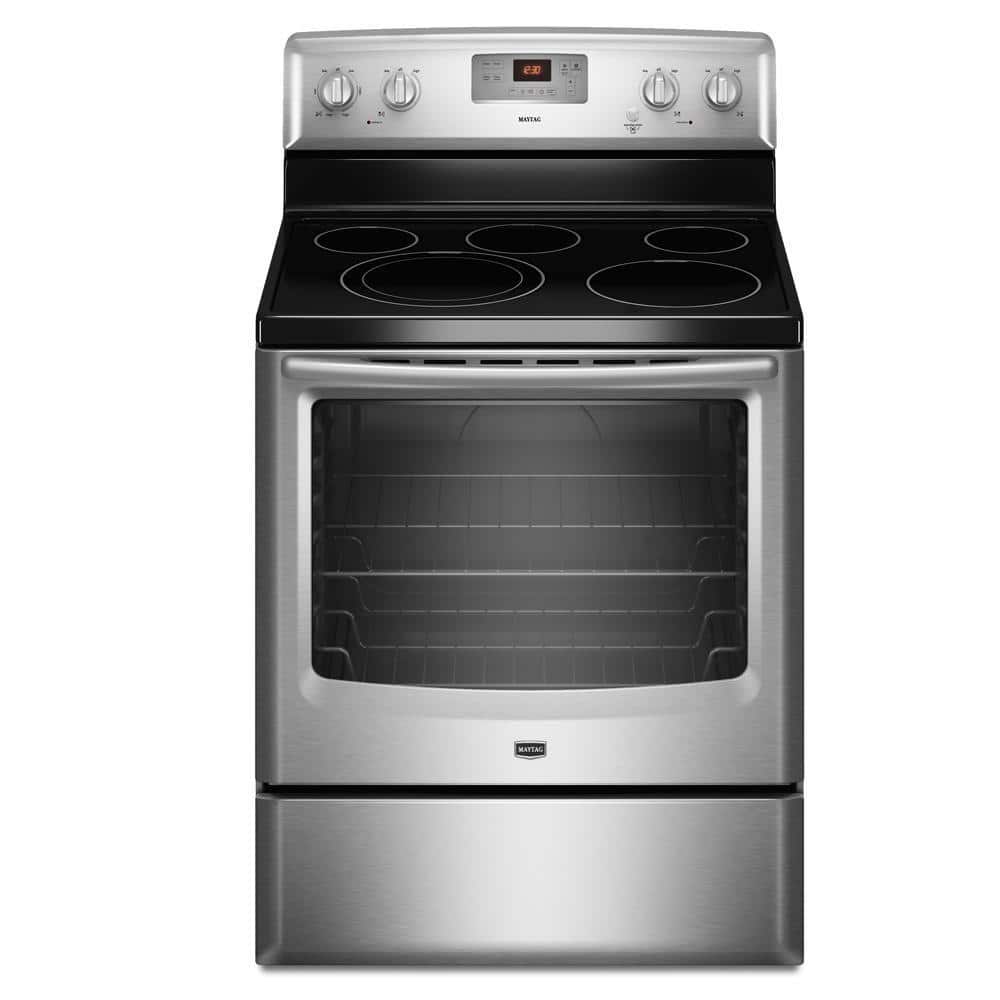 Maytag AquaLift 6.2 cu. ft. Electric Range with Self-Cleaning Oven in ...