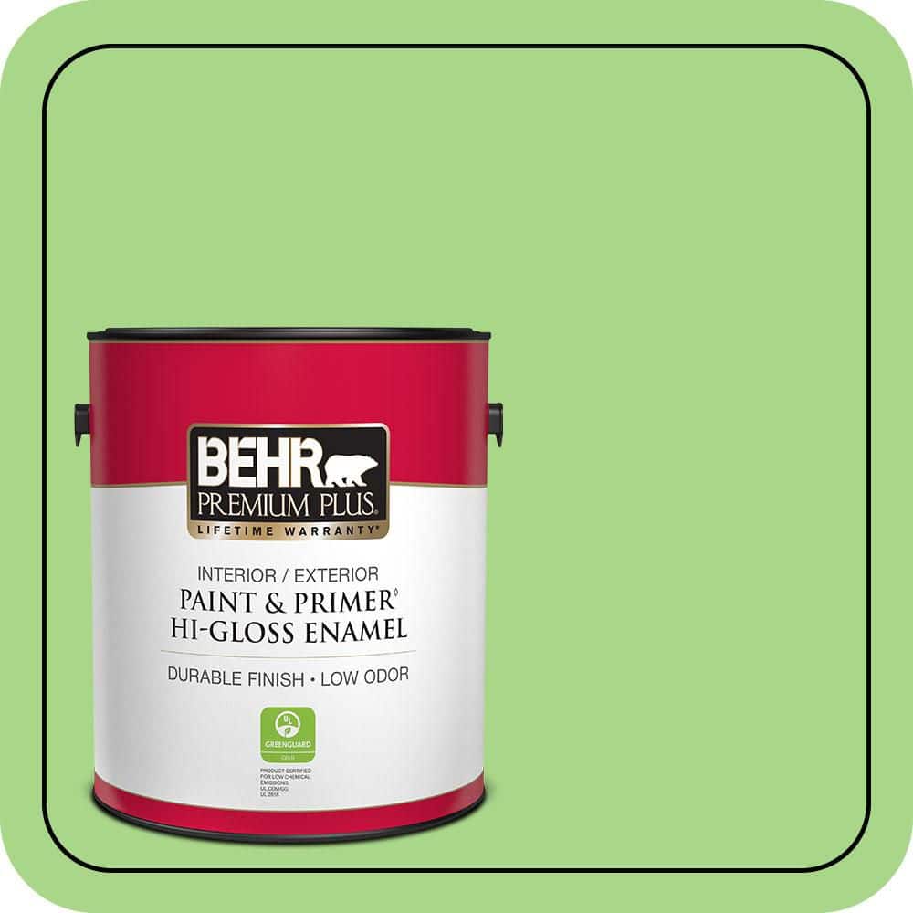 BEHR PREMIUM PLUS 1 gal. #430B-4 Peas in a Pod Hi-Gloss Enamel Interior ...