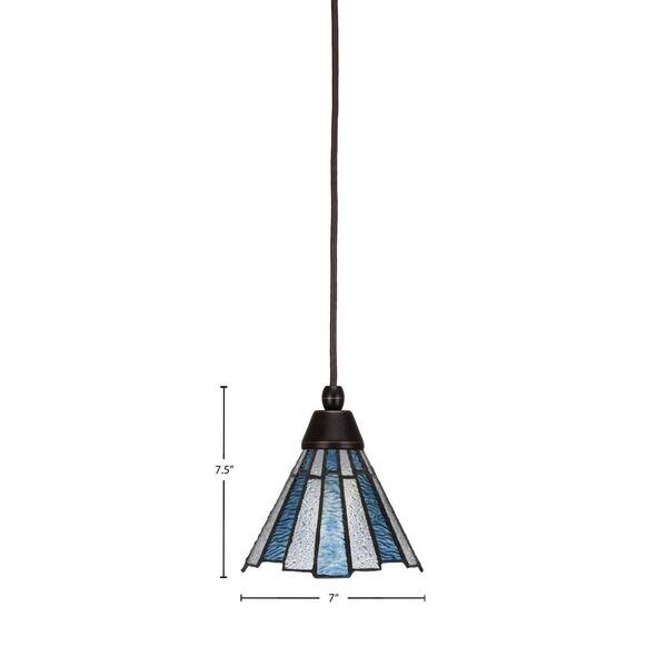 Bryson 100-Watt 1-Light Dark Granite Shaded Pendant Light MiniPendant w ...
