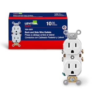 Leviton Lever Edge Easy Install 15 Amp 125-Volt Duplex Outlet ...