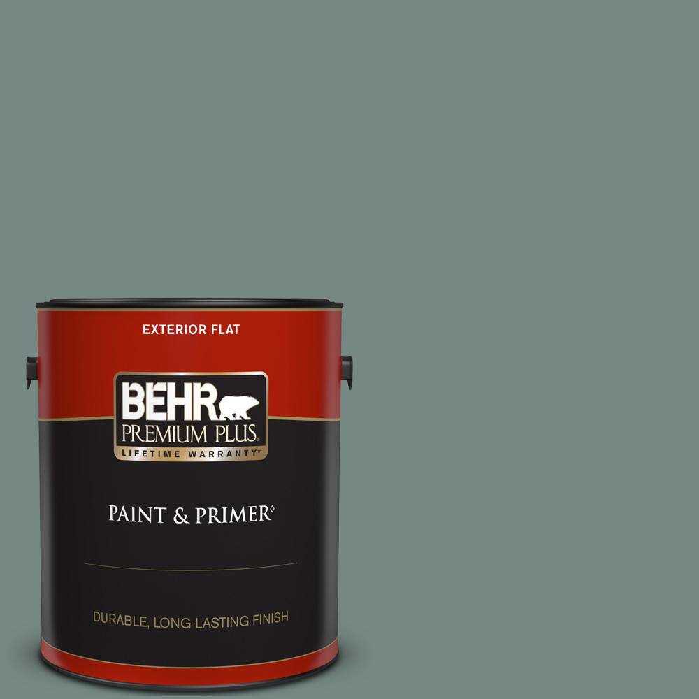BEHR PREMIUM PLUS 1 gal. #MQ6-10 Echo Park Flat Exterior Paint & Primer ...