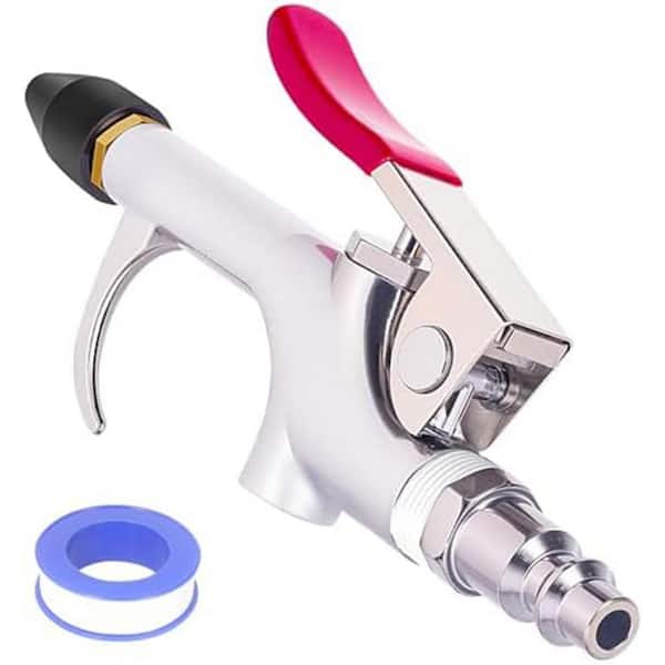 1/4 in. Metal Pneumatic Air Blow Gun Kit with Rubber Tip High ...