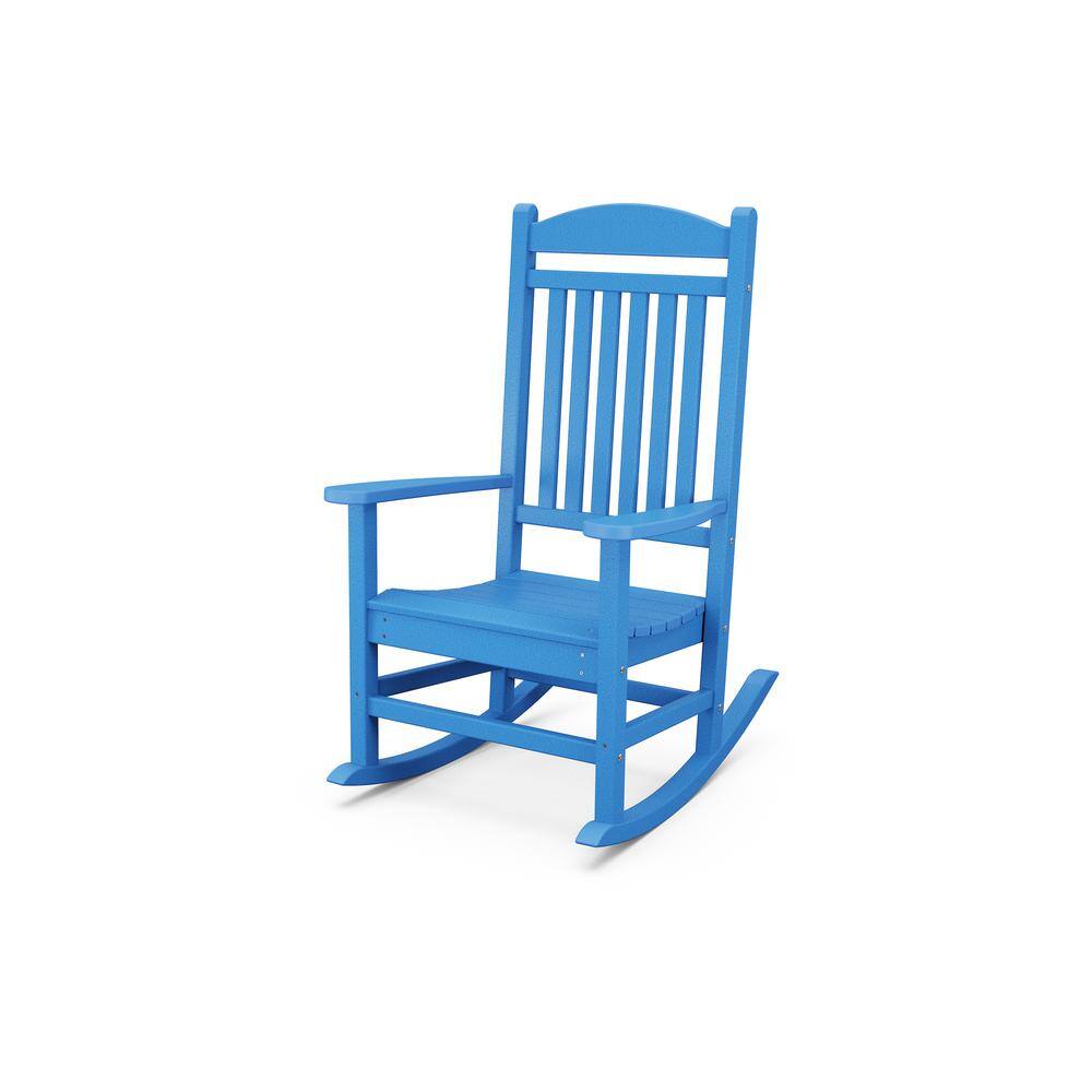 POLYWOOD Grant Park Pacific Blue Plastic Outdoor Rocking Chair R105PB ...