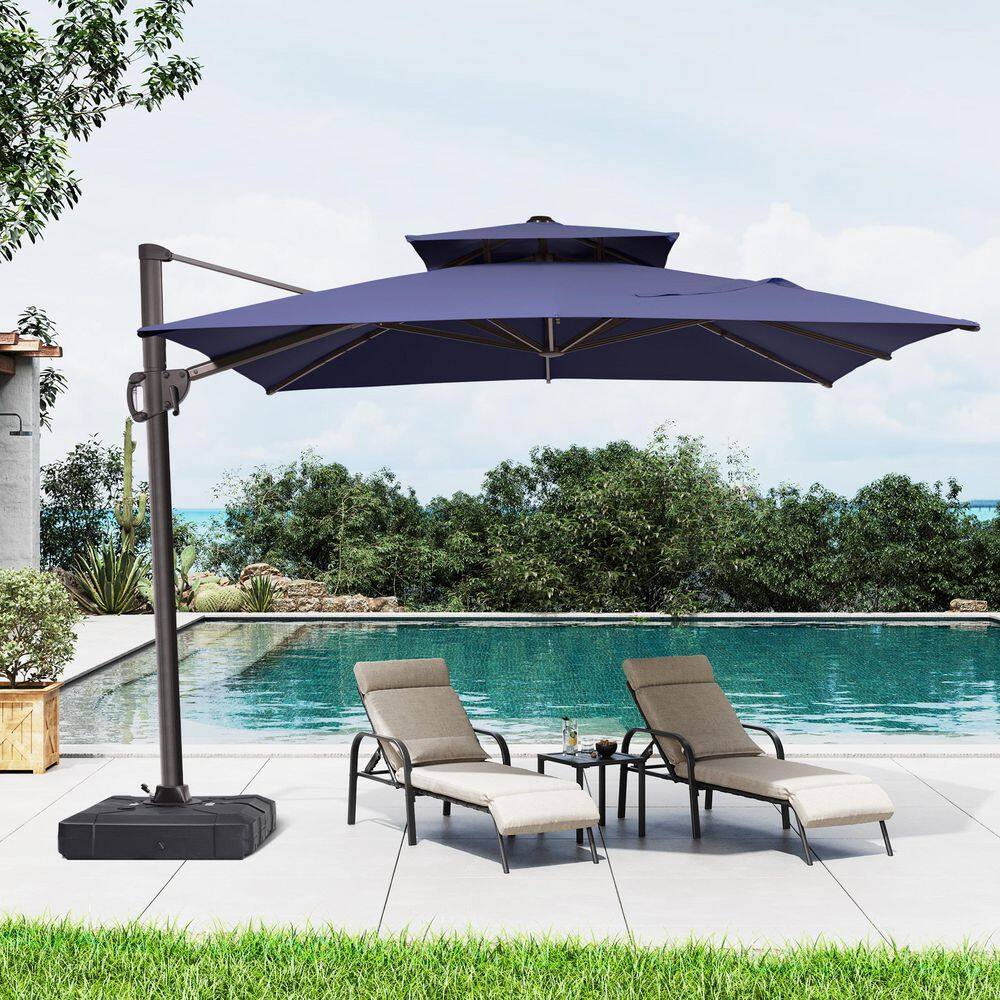 Crestlive Products 10.5 ft. x 9 ft. Double Top Rectangular Cantilever ...