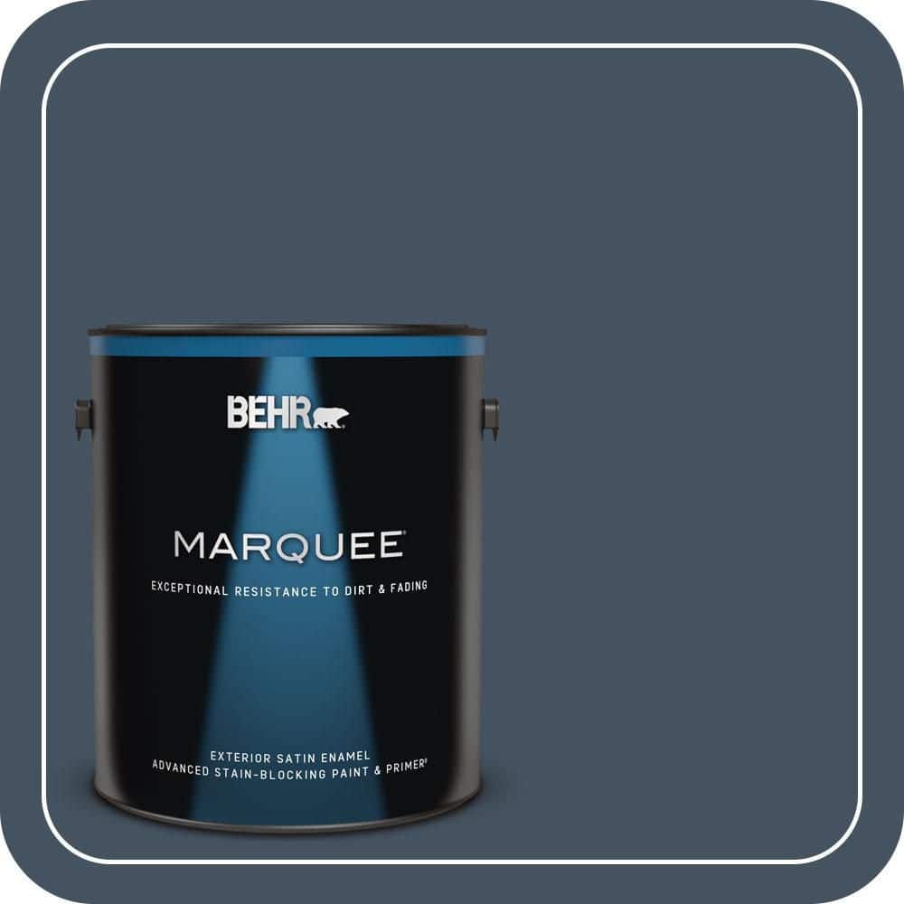 BEHR MARQUEE 1 gal. #ECC-30-3 Night Tide Satin Enamel Exterior Paint ...