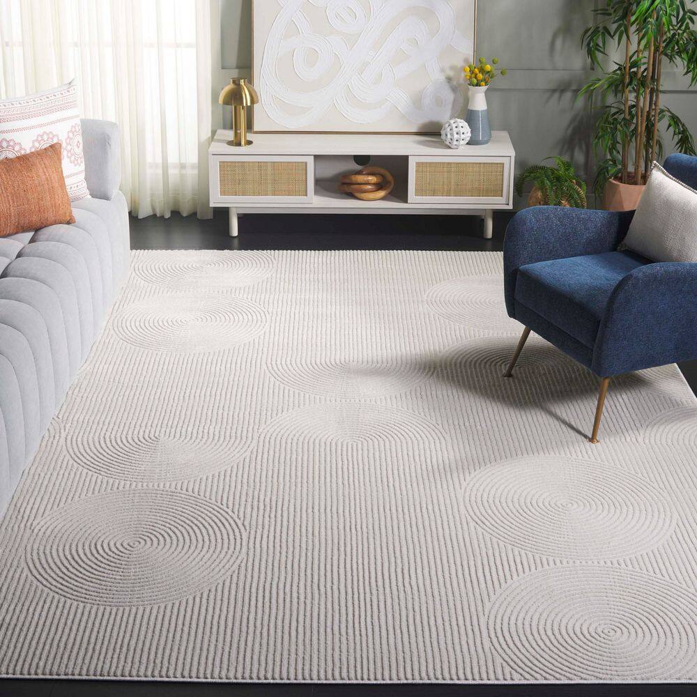 SAFAVIEH Saylor 8 ft. x 10 ft. Ivory Geometric Solid Arches Area Rug ...