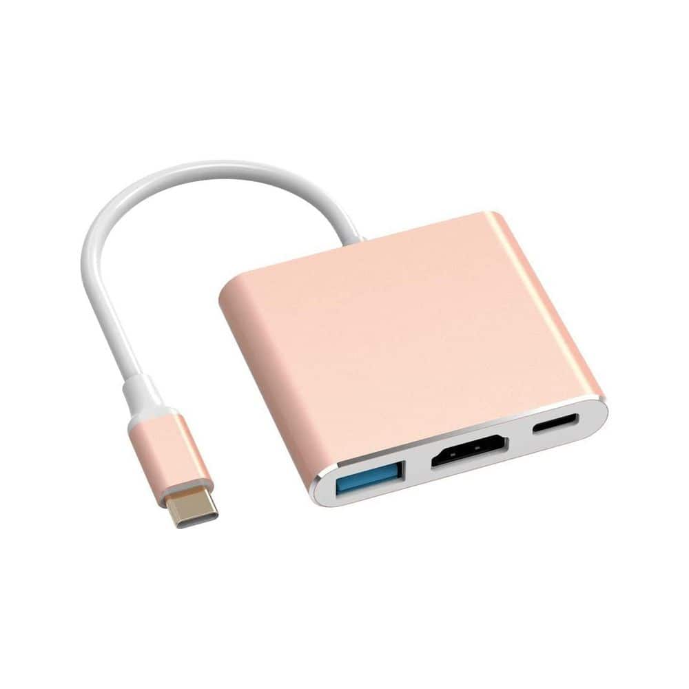 Lukyamzn Rose Gold USB C to HDMI Adapter Type-C Multiport AV Converter ...