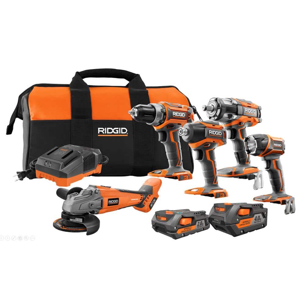 Reviews for RIDGID 18-Volt Lithium-Ion Cordless Brushless 5-Tool Combo ...