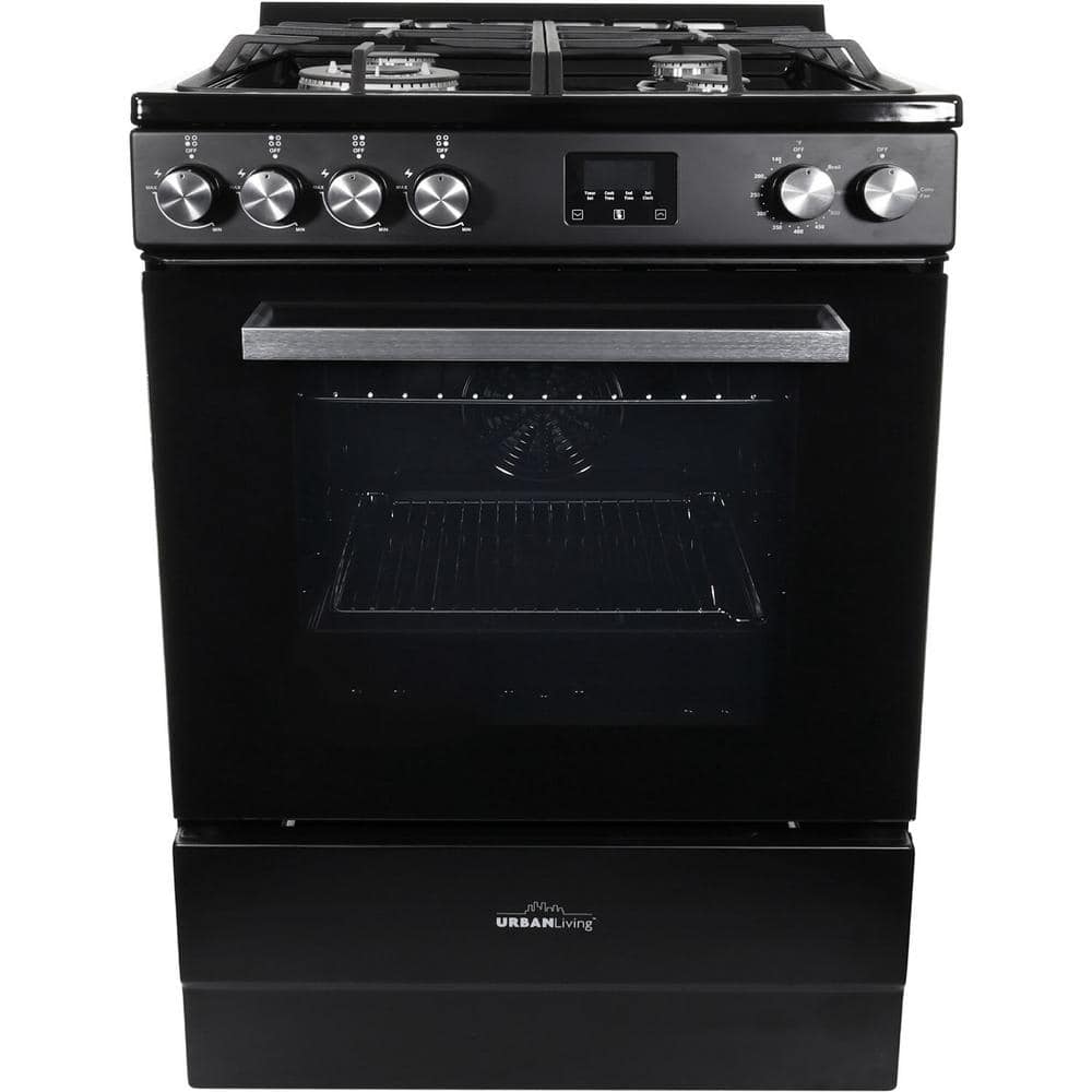 URBAN LIVING 24 in. 4 Element Freestanding Gas Range, Compact Oven and ...