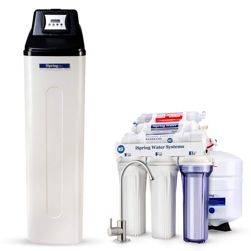 ISPRING Whole House Water Softener (45,000 Grains) and Under Sink ...