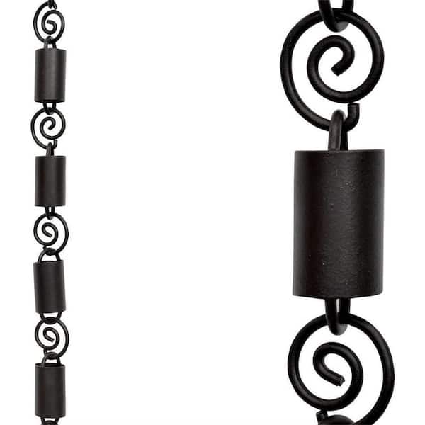 Spiral Channel Link Rain Chain YNLIN205 - The Home Depot