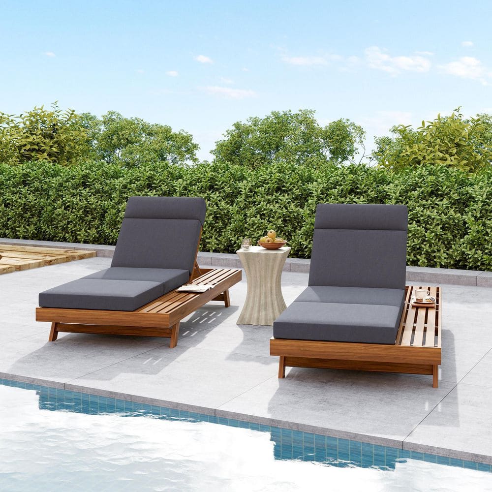 CHRISTOPHER KNIGHT HOME Erin Patio Foldable Solid Wood Outdoor Chaise ...