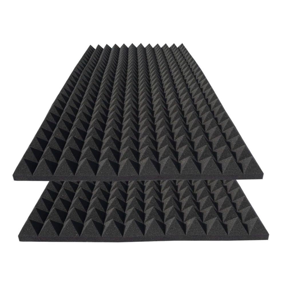 Wellco 4 ft. x 2 ft. x 2 in. Black Polyurethane Foam Acoustic Panels ...