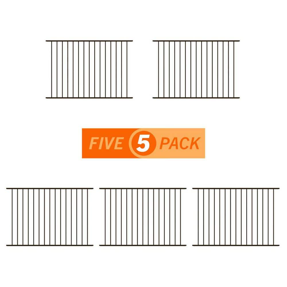 FORGERIGHT Newtown 4 ft. H x 6 ft. W Black Aluminum Pre-Assembled Fence ...