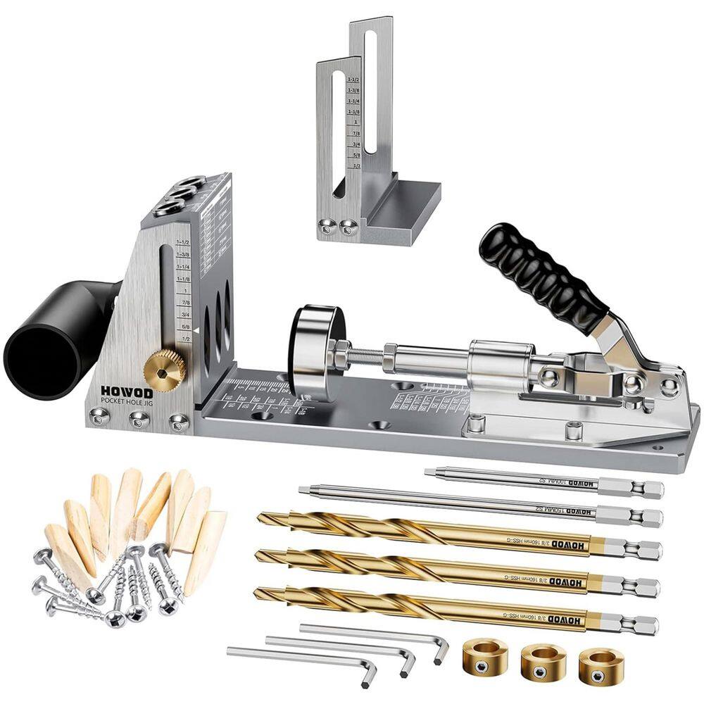 Laybus Metal Pocket Hole Jig Kit, Pocket Screw Jig System with ...