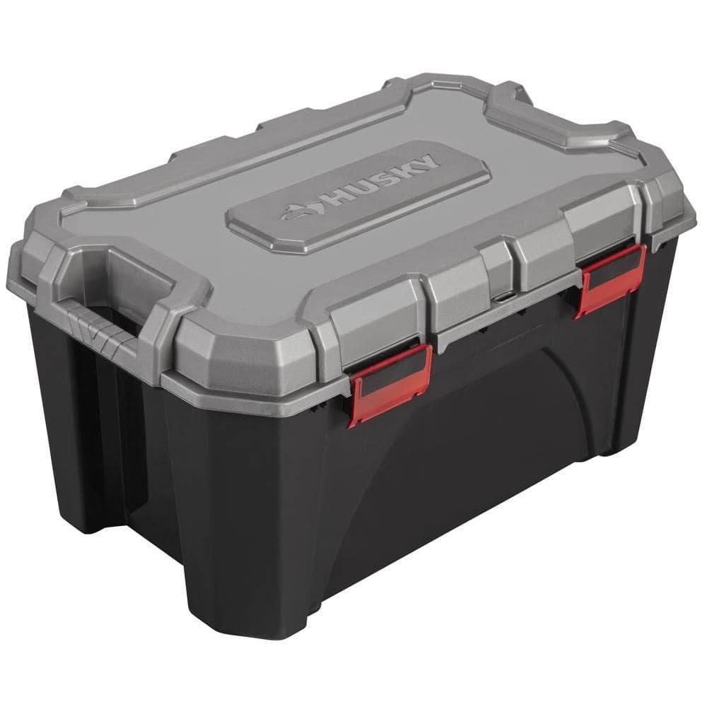 Husky 20 Gal. Storage Bin in Black and Gray 17200553 - The Home Depot