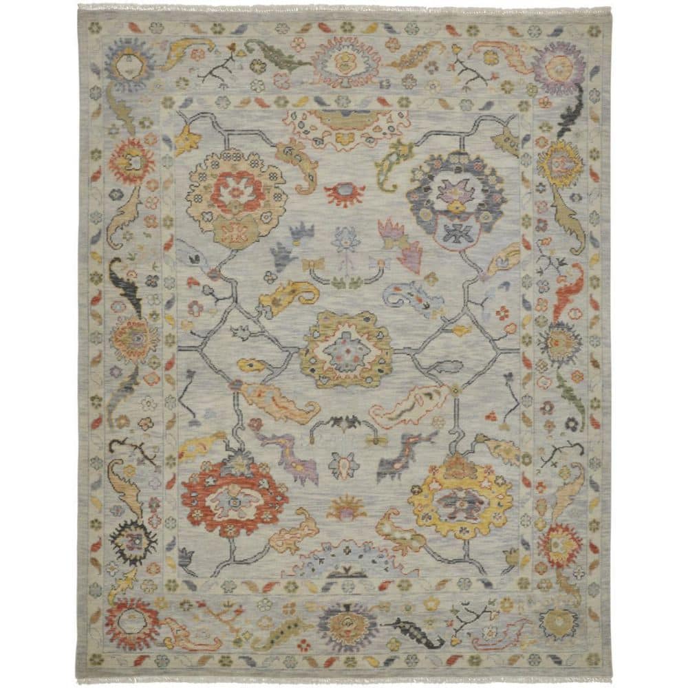 HomeRoots Gray, Red, Yellow Oriental 8 ft. x 12 ft. Area Rug 2000566267 ...