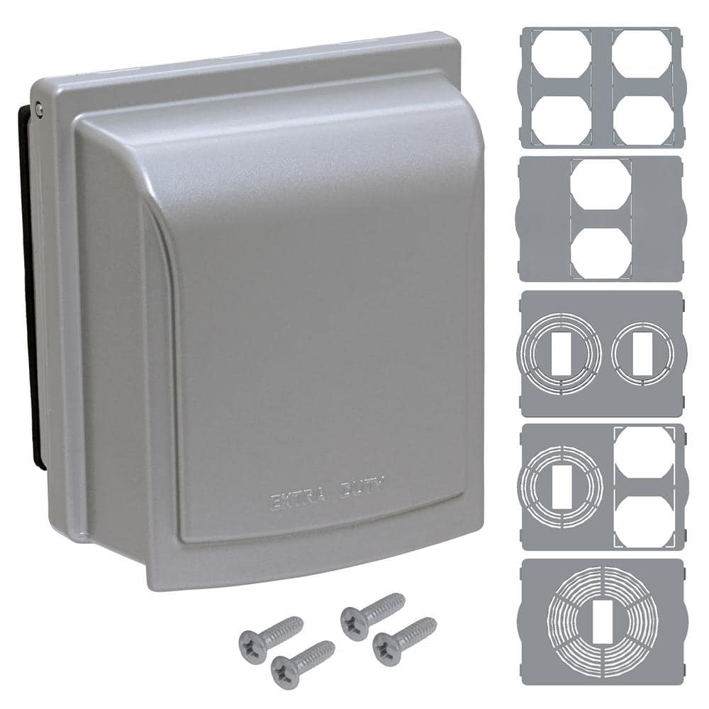 Commercial Electric 2-Gang Metal Weatherproof Electrical Outlet While ...