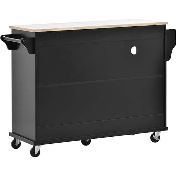 Tatahance Black Floor Standing Buffet Kitchen Island with Tatahance Black Floor Standing Buffet Kitchen Island with