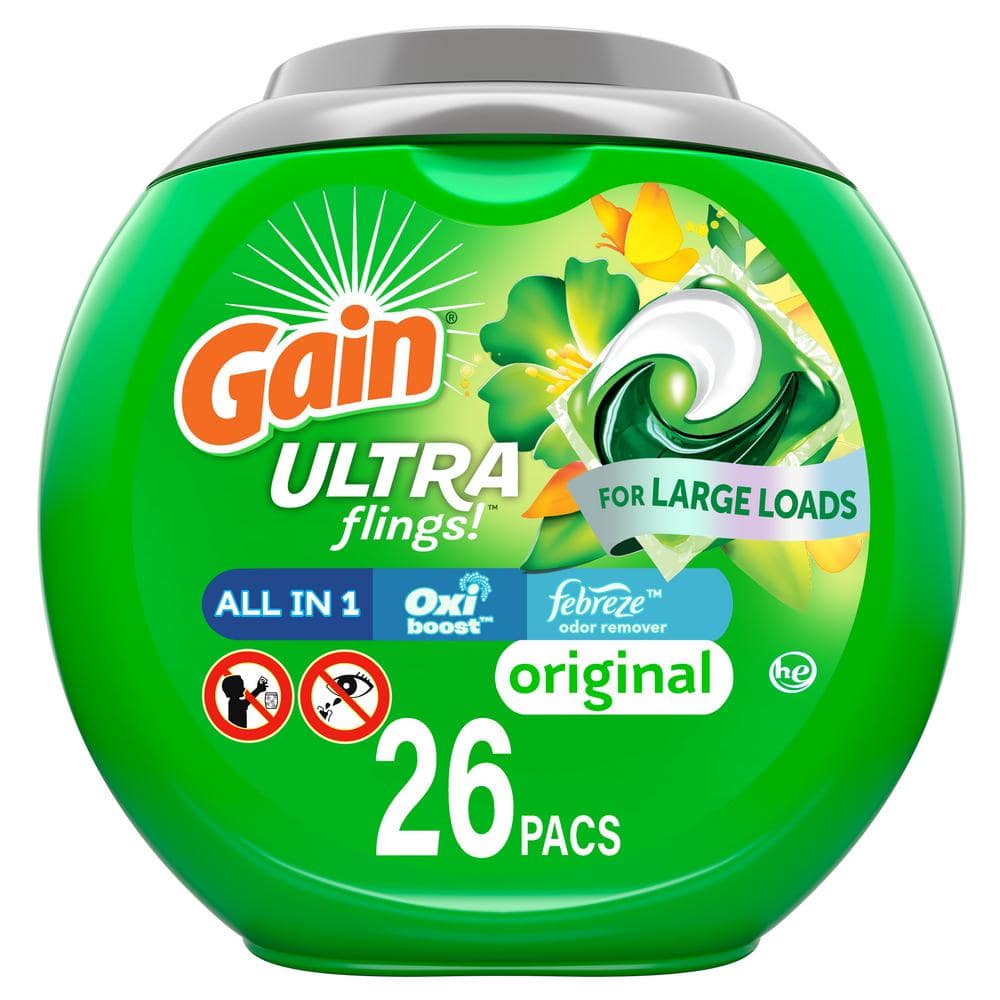 Gain Flings HE Original Scent Liquid Laundry Detergent Pods (26-Count ...