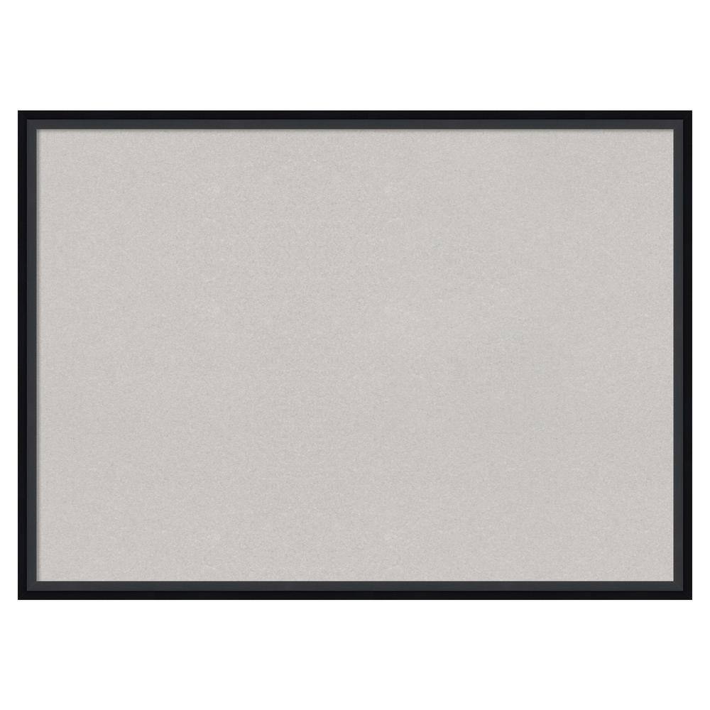 Amanti Art Lucie Black Wood Framed Grey Corkboard 29 in. x 21 in ...