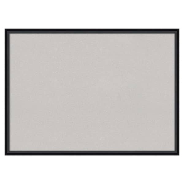 Amanti Art Lucie Black Wood Framed Grey Corkboard 29 in. x 21 in ...
