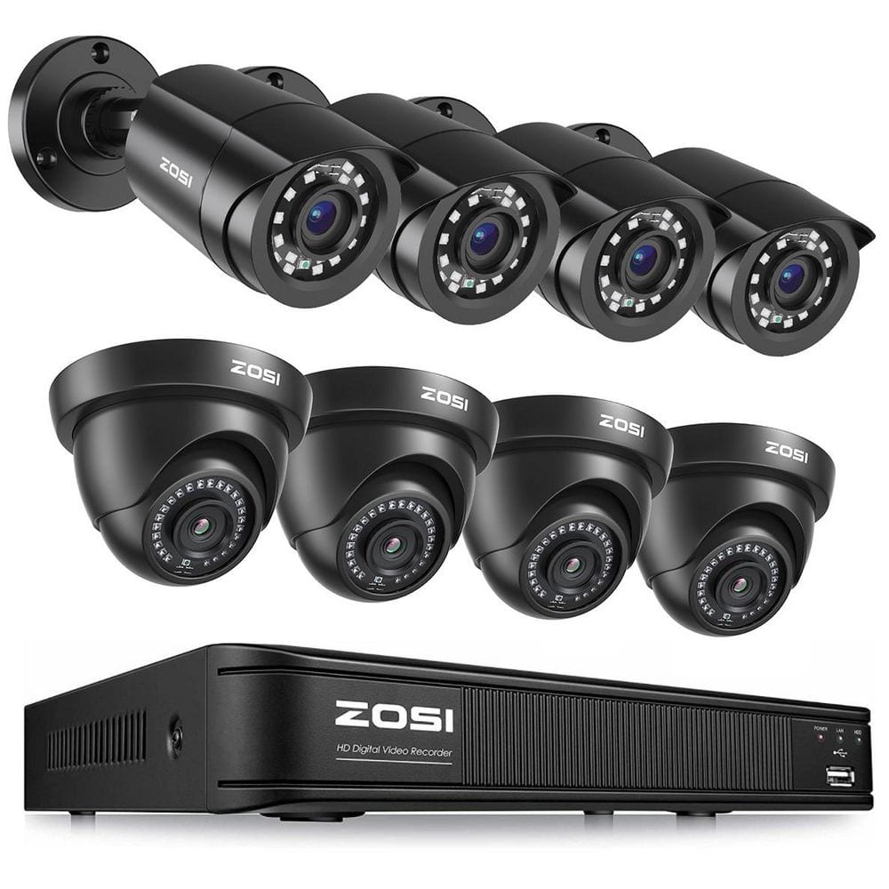ZOSI 8-Channel DVR Home Security System with 8-Wired 1080p FHD Outdoor ...