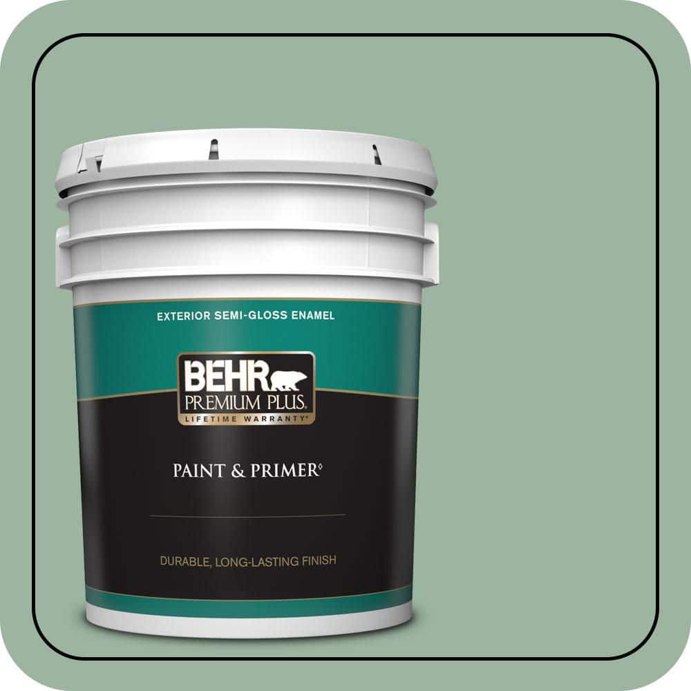 BEHR PREMIUM PLUS 5 gal. #S410-4 Copper Patina Semi-Gloss Enamel ...