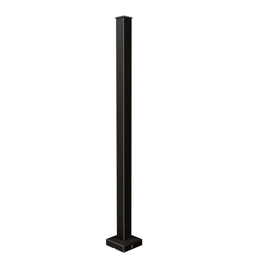 PEAK Aluminum Railing 4 in. x 4 in. Matte Black Stair Post Aluminum ...