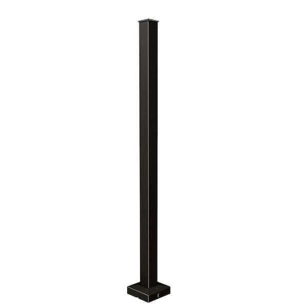 PEAK Aluminum Railing 4 in. x 4 in. Matte Black End Post Aluminum Deck ...