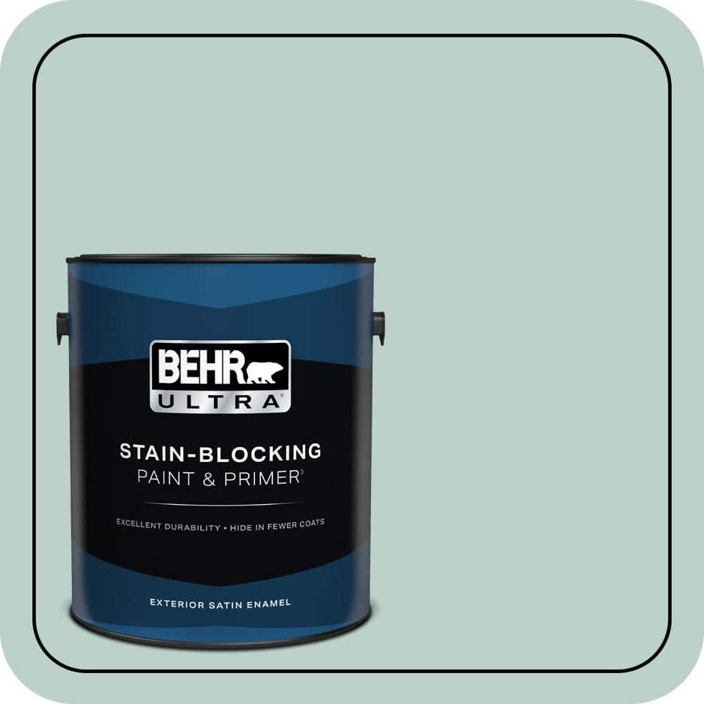 BEHR ULTRA 1 gal. #S420-2 Moon Glass Satin Enamel Exterior Paint ...