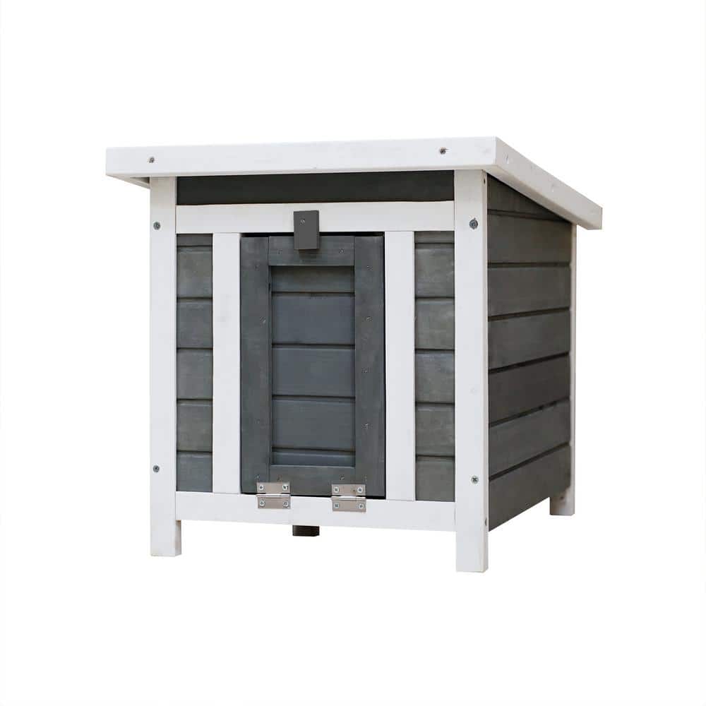 Runesay Gray Metal And Wood Weatherproof Outdoor Rabbit Hutch Lockable ...
