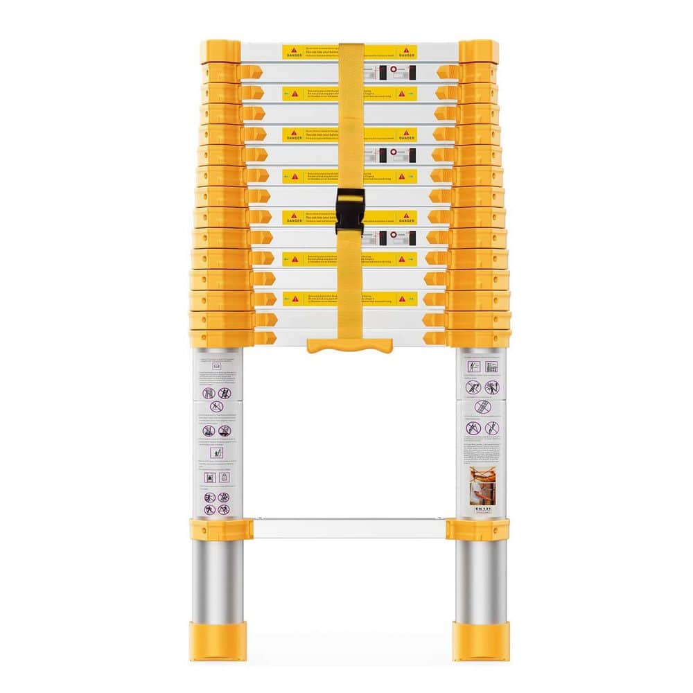 WRIGHTMASTER 15.5 ft. Aluminum Heavy Duty Extension Ladder with Upgrade ...