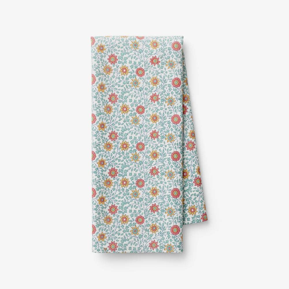 The Company Store Mix and Match Tabletop Green Floral Tea Towel 80052F ...