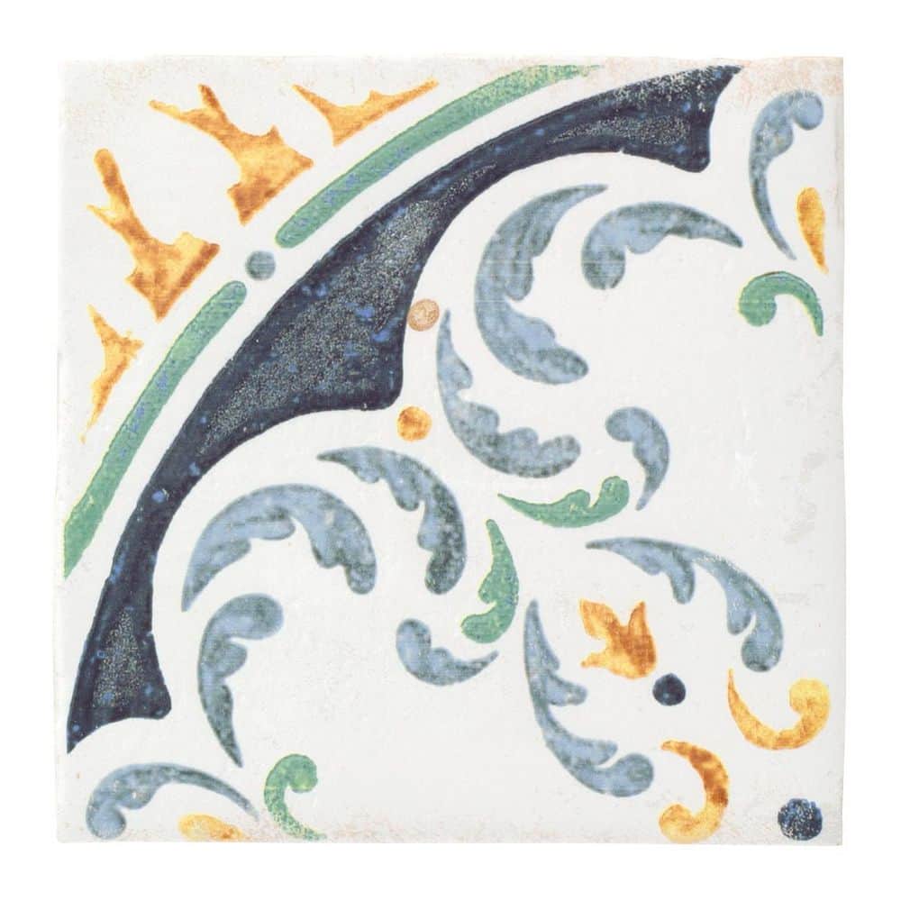 Ivy Hill Tile Sienna Terracotta Lotus Multi-Color 8.85 in. x 0.43 in ...