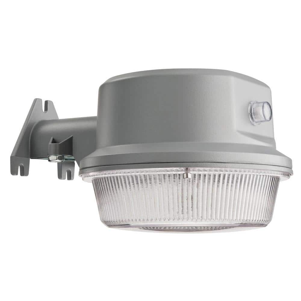 Lithonia Lighting Gray Outdoor Integrated LED 4000K Area Light with Dusk to Dawn Photocell OLAL ...