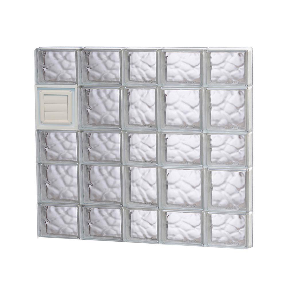 Clearly Secure 36.75 in. x 32.75 in. x 3.125 in. Frameless Wave Pattern ...