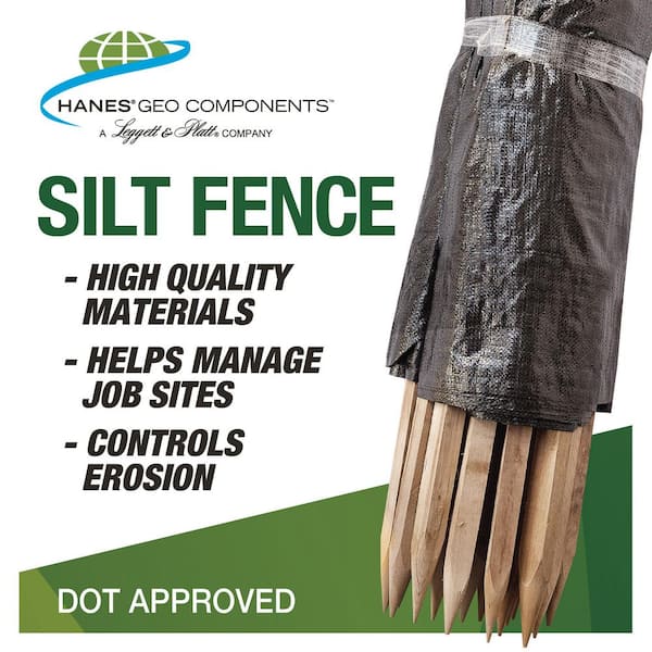 Hanes Geo Components 3 ft. x 48 ft. Georgia DOT Silt Fence Type C System 76162 The Home Depot