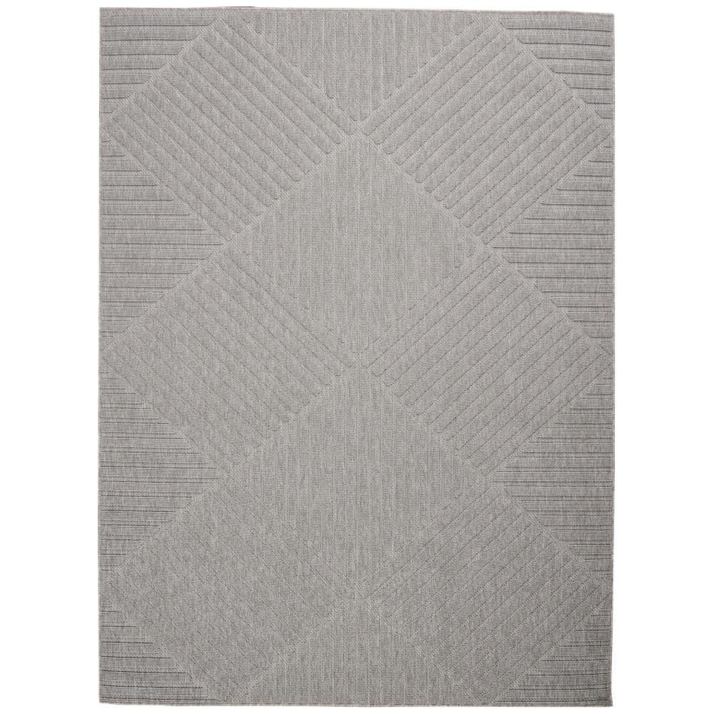 Home Decorators Collection Palamos Light Gray 5 ft. x 7 ft. Geometric ...
