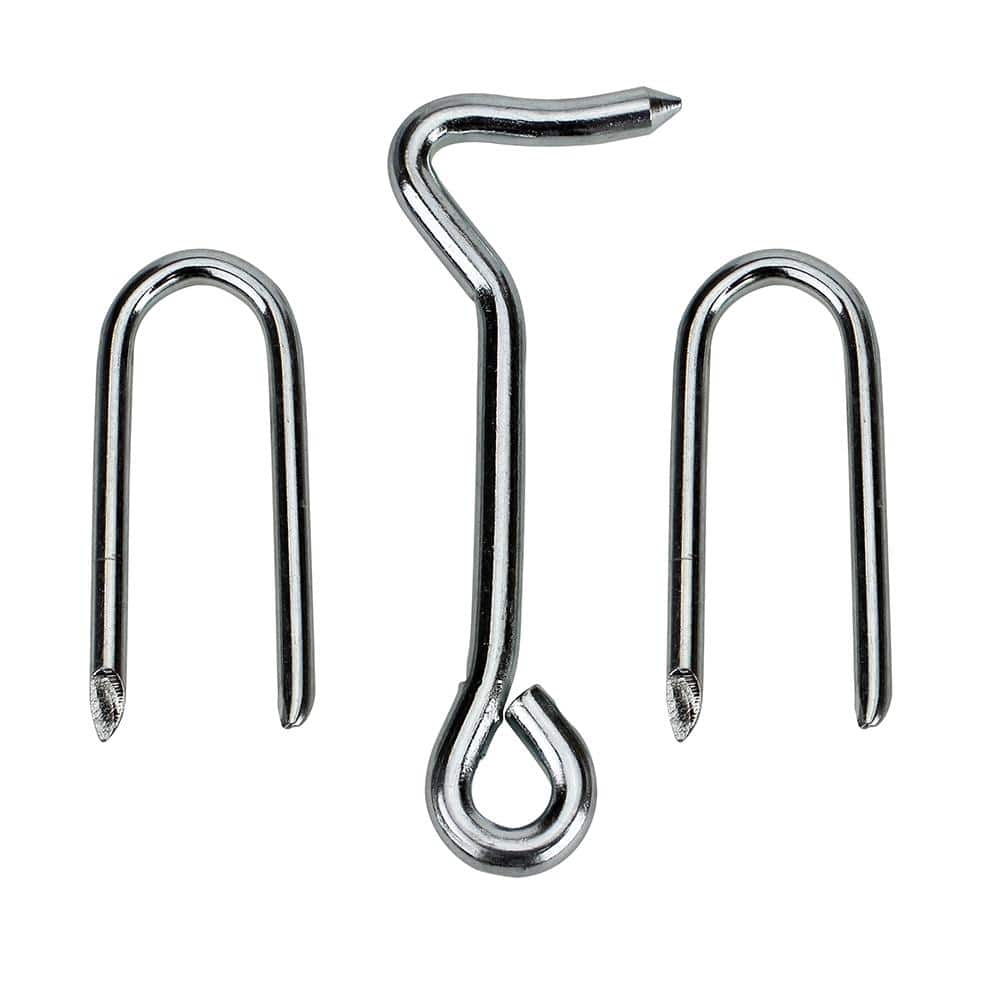 Everbilt 4 in. Zinc Plated Gate Hook with Staples 80072 - The Home Depot