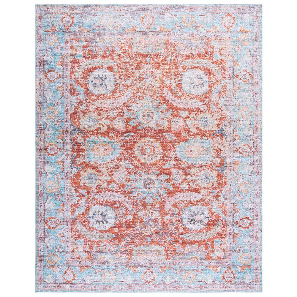SAFAVIEH Martha Stewart Washable Turquoise/Rust 8 ft. x 10 ft. Machine ...
