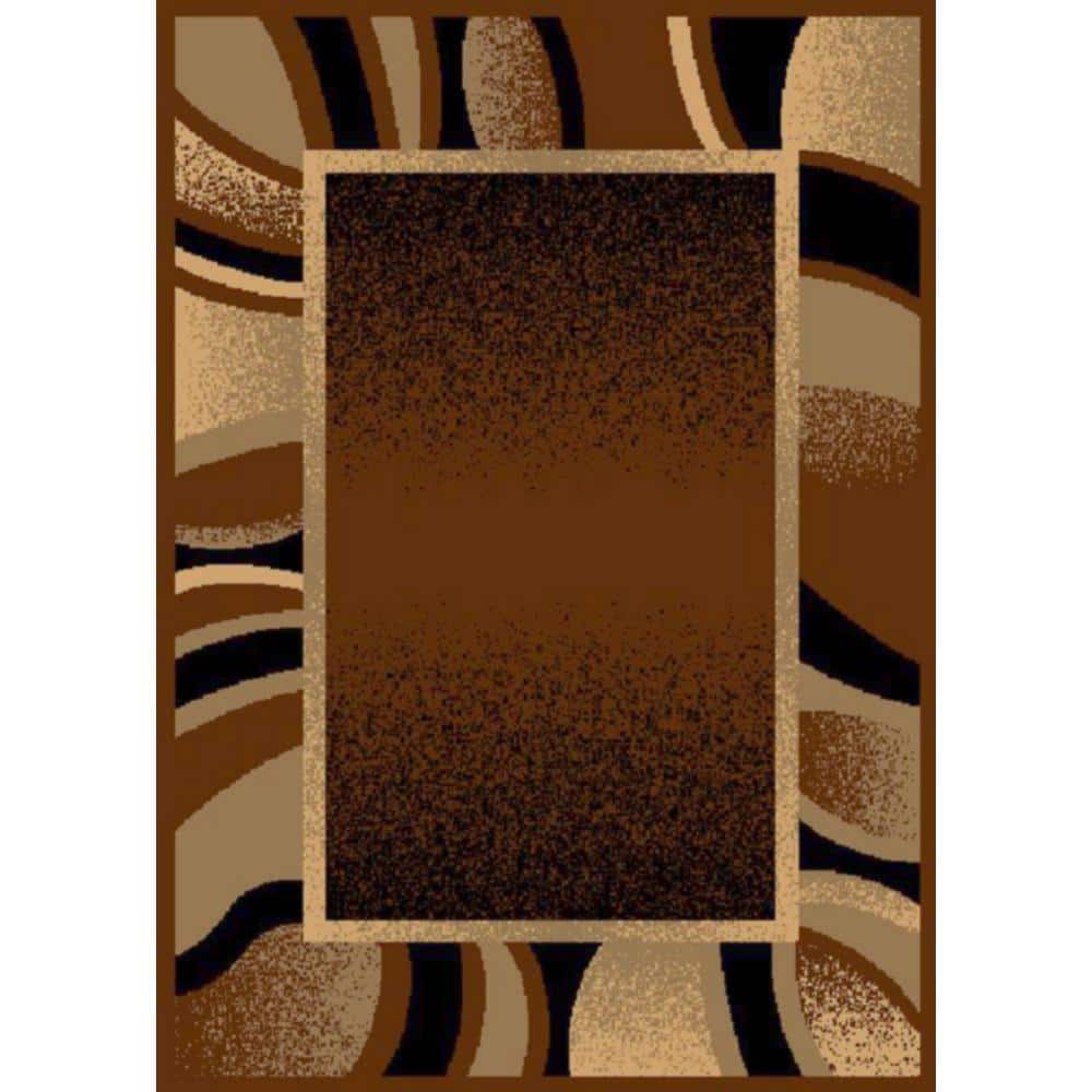 MSRUGS Nairobi Collection Mira Brown 5 ft. x 7 ft. Polypropylene Area ...
