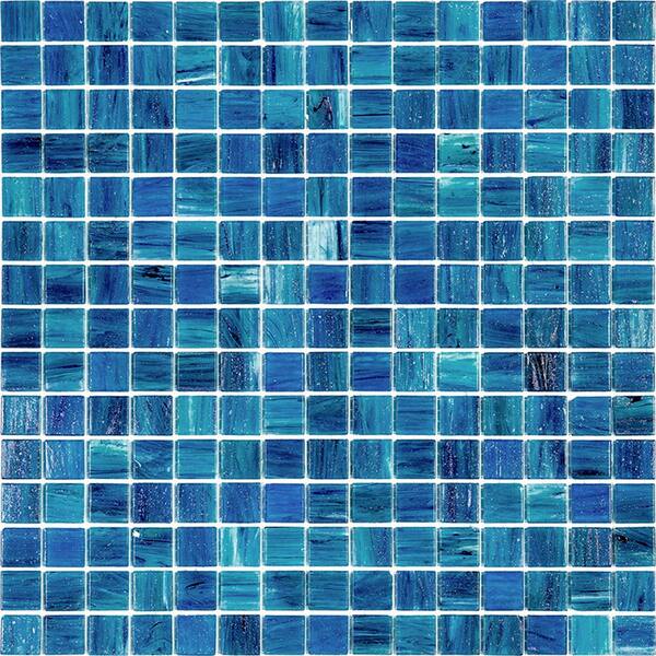 Apollo Tile Celestial Glossy Sea Blue 12 in. x 12 in. Glass Mosaic Wall ...