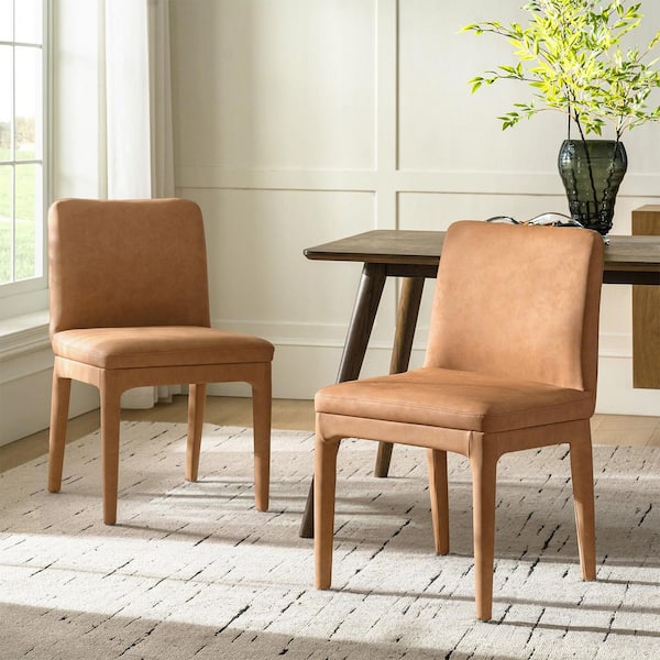 JAYDEN CREATION Perry Camel Faux Leather Dining Chair DCWH1487-CML ...